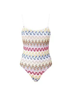 Missoni Lame Viscose Lace One-piece Swimsuit