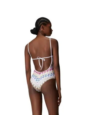 Missoni Lame Viscose Lace One-piece Swimsuit