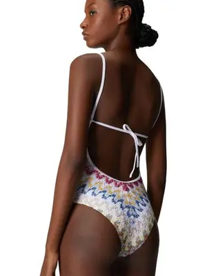 Missoni Lame Viscose Lace One-piece Swimsuit