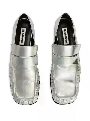 JIL SANDER Metallic Loafers - Grey