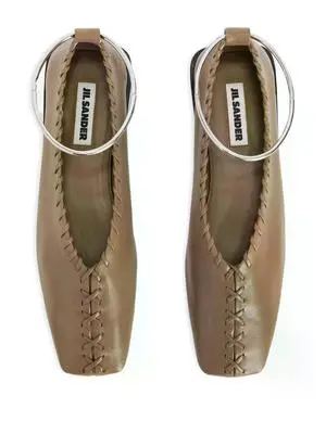 JIL SANDER Leather Ballet Flats - Brown