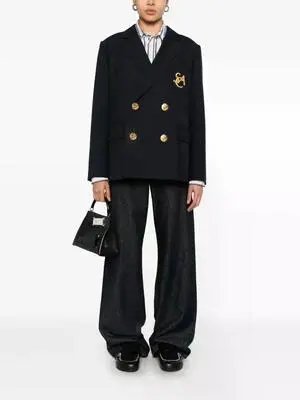 Sacai Embroidered Double-breasted Blazer