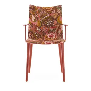 KARTELL H. H.h. Upholstered Fabric Chair - Rust Orange/lacque