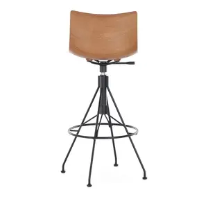 KARTELL C. Koya Stool - Dark Wood/black