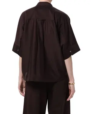 Citizens Of Humanity Claire Lace Trim Shirt - Chocolate