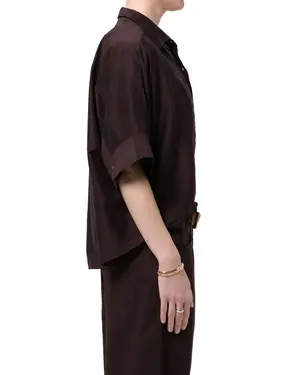 Citizens Of Humanity Claire Lace Trim Shirt - Chocolate
