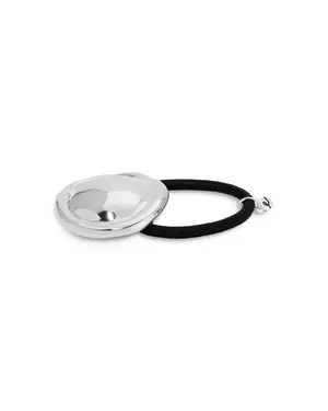 Ettika Liquid Lux Oval Hair Tie - Silver