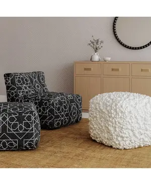 TOV FURNITURE Cathy Woven Pouf