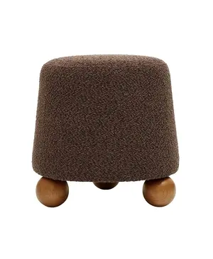 TOV FURNITURE Jaine Boucle Ottoman - Brown