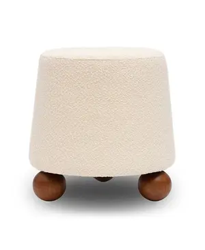 TOV FURNITURE Jaine Boucle Ottoman - Cream
