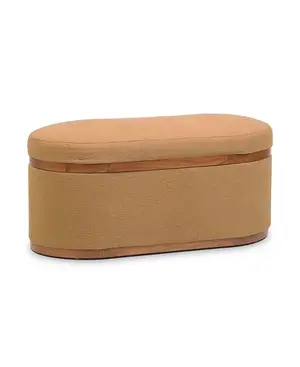 TOV FURNITURE Olivier Oval Storage Ottoman - Peach