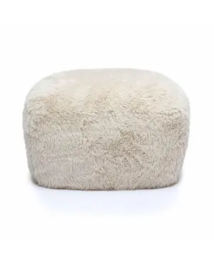 TOV FURNITURE Britt Shearling Ottoman - Natural