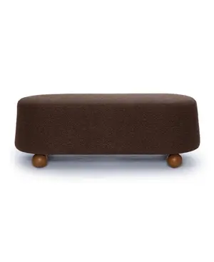 TOV FURNITURE Jaine Boucle Large Ottoman - Brown