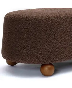 TOV FURNITURE Jaine Boucle Large Ottoman - Brown