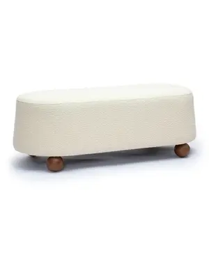 TOV FURNITURE Jaine Boucle Large Ottoman - Cream
