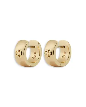 Tory Burch Kira Double T Huggie Hoop Earrings - Gold
