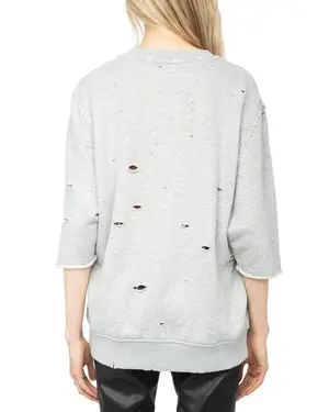 Zadig&Voltaire Edmond Distressed Sweatshirt - Gris Chine Clin