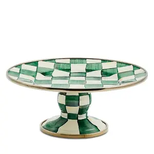 MACKENZIE-CHILDS Emerald Check Mini Pedestal Platter - No Color