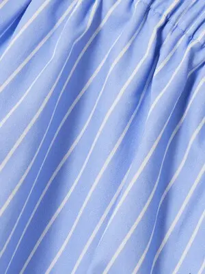 Acne Studios Gathered Striped Cotton-poplin Shorts - Blue