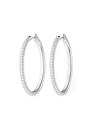 SWAROVSKI Stone Hoop Earrings - Silver