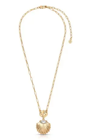 Ettika Scallop Pendant Necklace - Gold