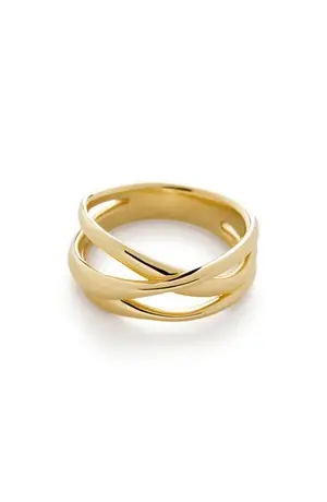 Monica Vinader Nura Crossover Ring - 14kt Solid Gold