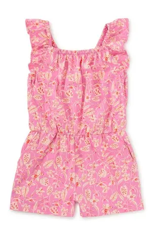 TEA COLLECTION Ruffle Strap Romper Orchid Abundance