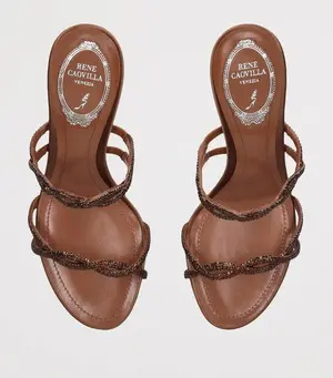 Rene Caovilla Satin Crystal Sandals 80