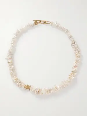 Pacharee Gold-plated Pearl Necklace - White