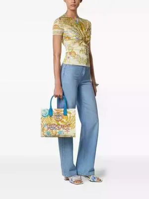 Versace Underwater Barocco Canvas Tote