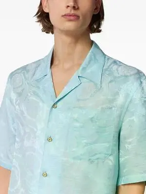 Versace Barocco Jacquard Shirt - Blue