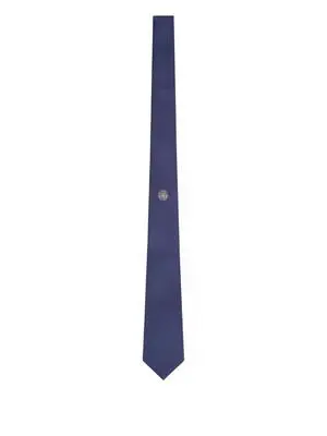 Versace Medusa Embroidered Tie - Blue
