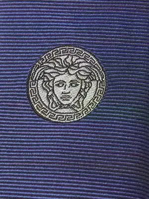 Versace Medusa Embroidered Tie - Blue