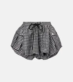 GANNI Gingham Taffeta Miniskirt - Black