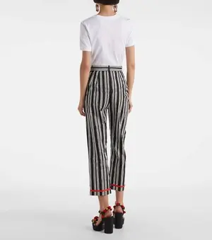 Dolce & Gabbana Striped Cotton Straight Pants