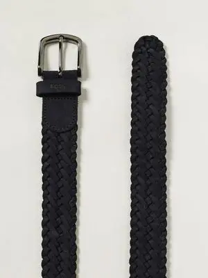 BOSS Braided Belt With Silver Tone Buckle
