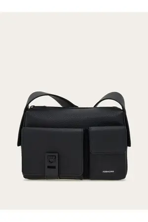 FERRAGAMO Utility Crossbody Bag With Hug Buckle - Black