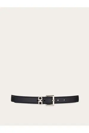 FERRAGAMO Double Gancini Fixed Belt - Navy