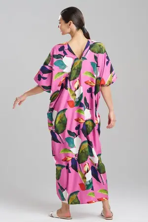 Natori Printed Daido Caftan - Pink / Purple