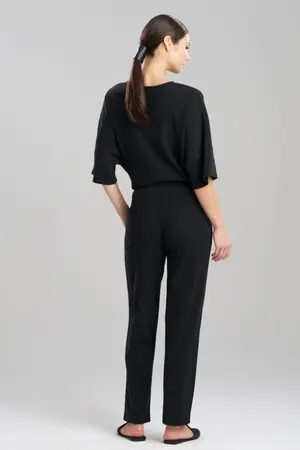 Natori Tranquility Waffle Tapered Pants - Black