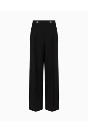 Giorgio Armani Single-pleat Silk Crêpe Cady Trousers - Black