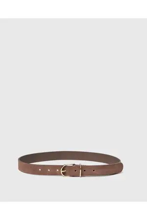 Paige Elia Suede Belt - Chocolate
