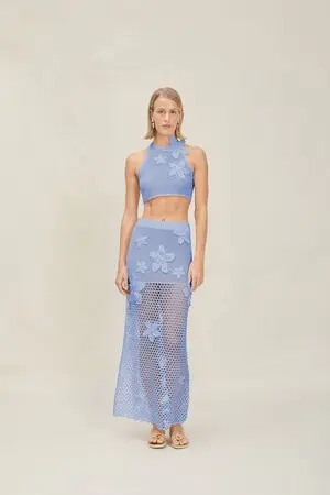 Devon Windsor Rammy Crochet Top - Blue
