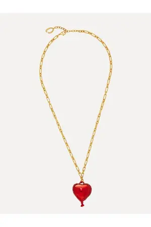 Oscar De La Renta Heart Balloon Pendant Necklace - Red