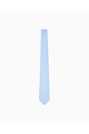 Emporio Armani Pure Silk Micro-check Tie - Blue