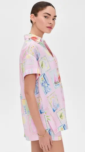 Show Me Your Mumu Parker Palm Print Button-down Shirt