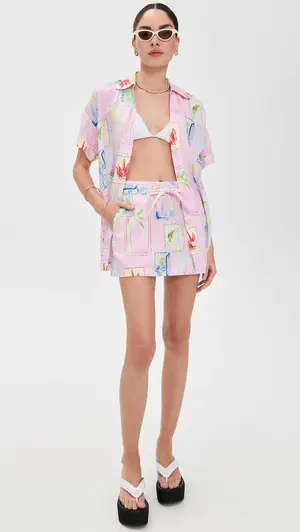 Show Me Your Mumu Parker Palm Print Button-down Shirt