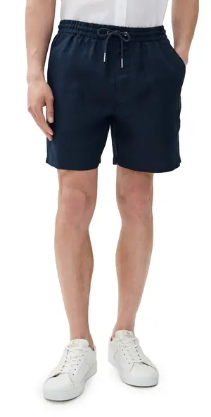 Nn07 Gregor Drawstring Linen Shorts - Navy Blue