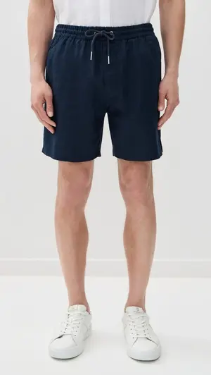 Nn07 Gregor Drawstring Linen Shorts - Navy Blue