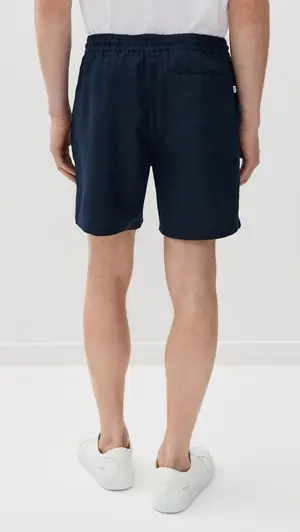 Nn07 Gregor Drawstring Linen Shorts - Navy Blue